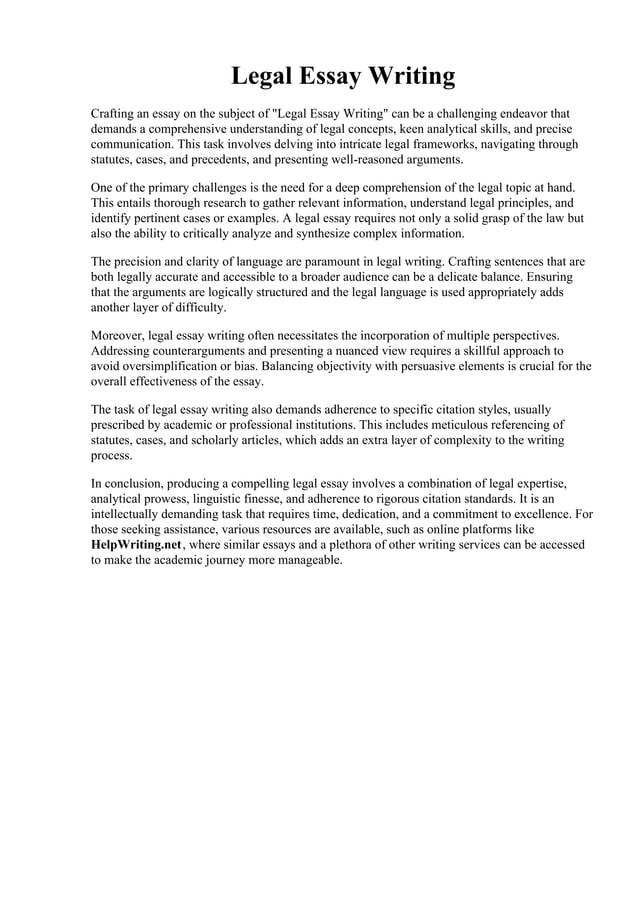 Legal Essay Writing. Academic Legal Writing | PDF