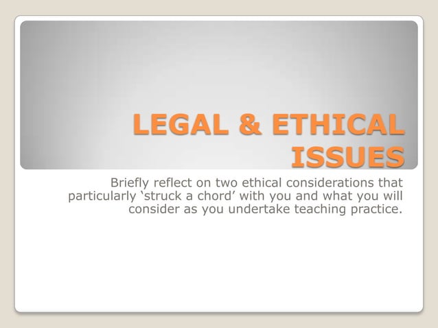 Legal & ethical issues | PPTX
