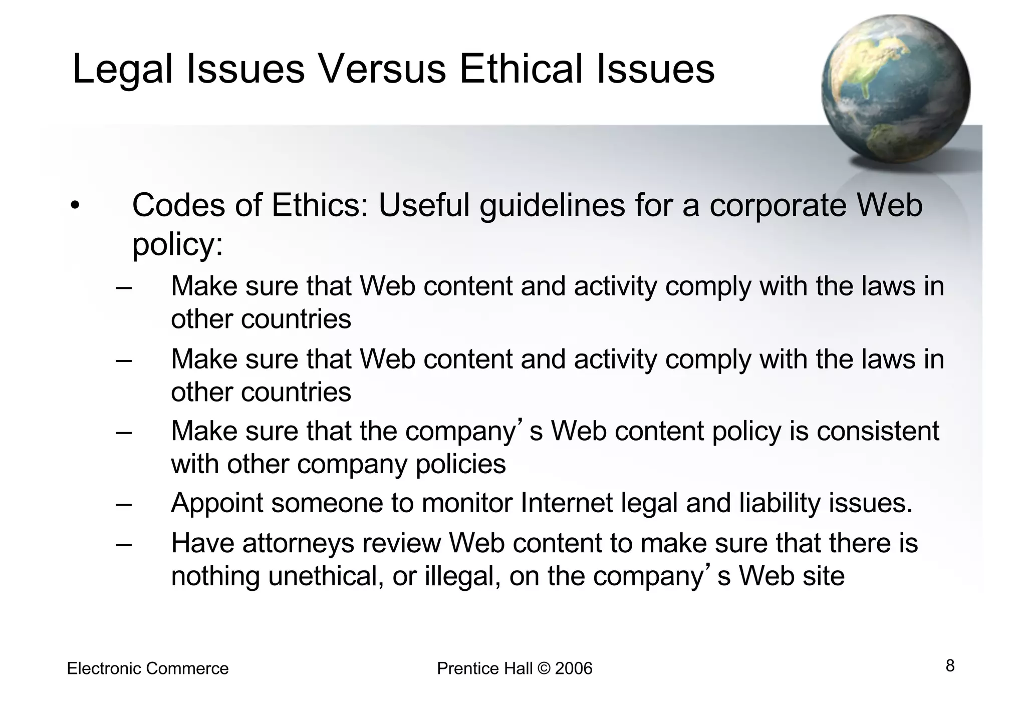 Legal ethical issues E commerce | PDF
