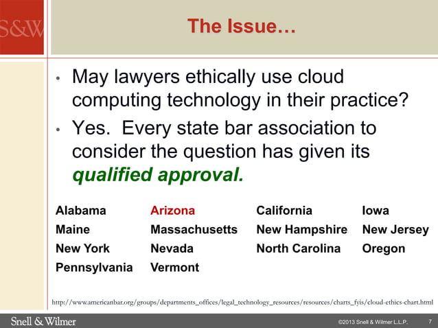Legal ethics & cloud computing | PPT