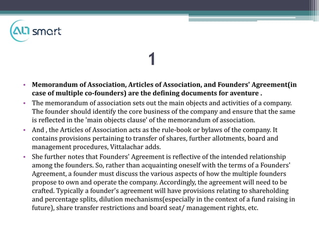 Legal formalities for start ups | PPT