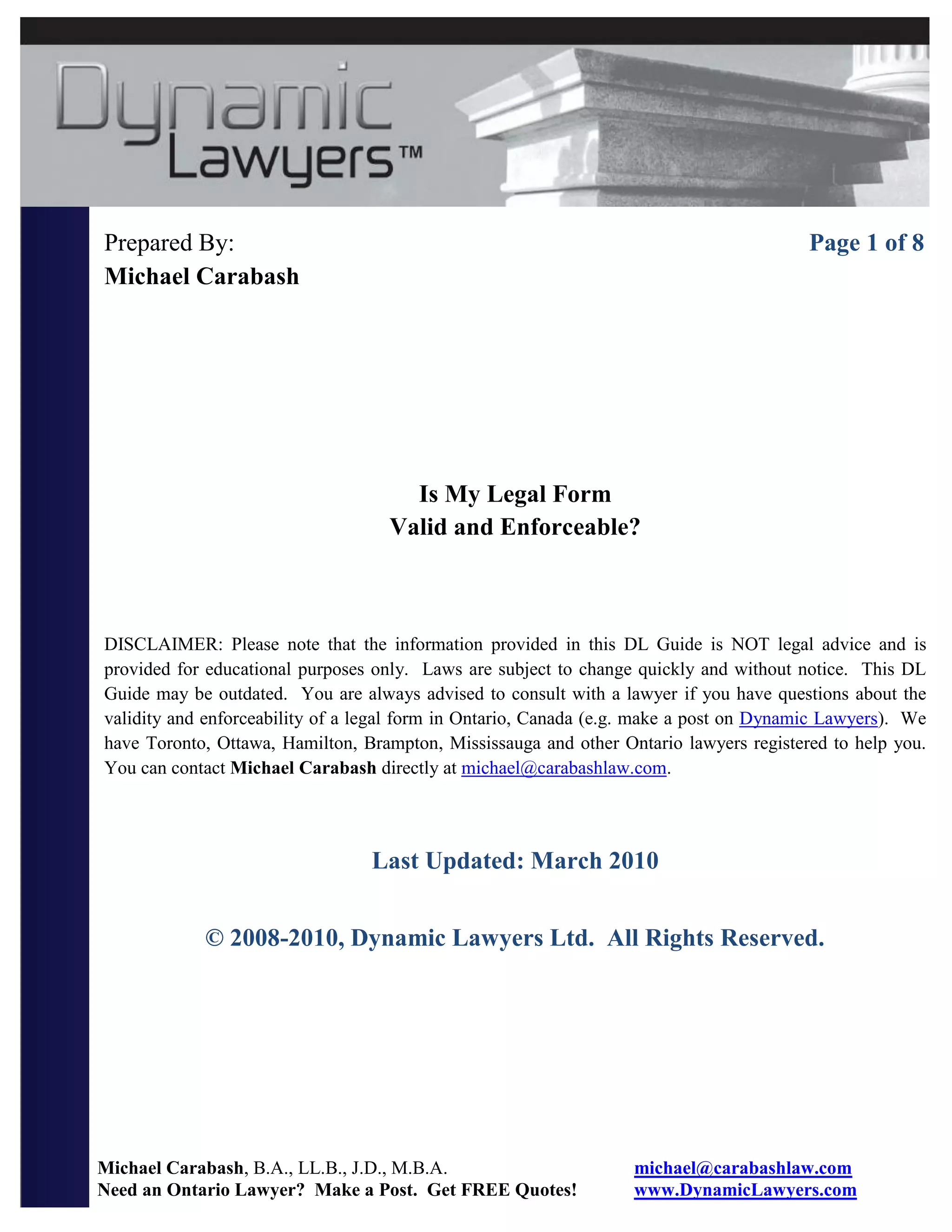 Legal forms valid_and_enforceable | PDF