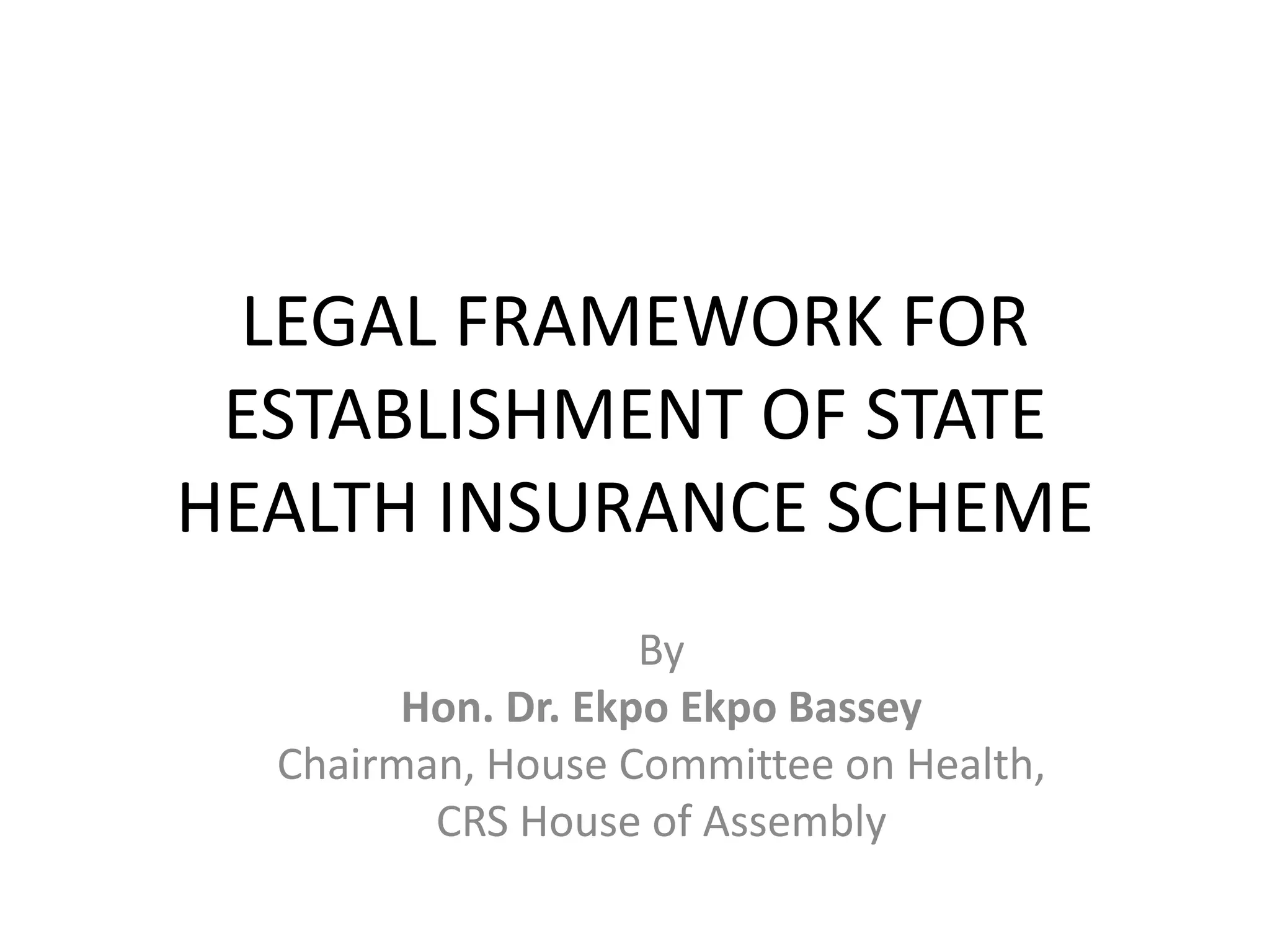 Legal Framework for Establishment of State Health Insurance | PDF