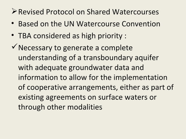 Legal framework for transboundary water management Raya Stephan | PPT ...