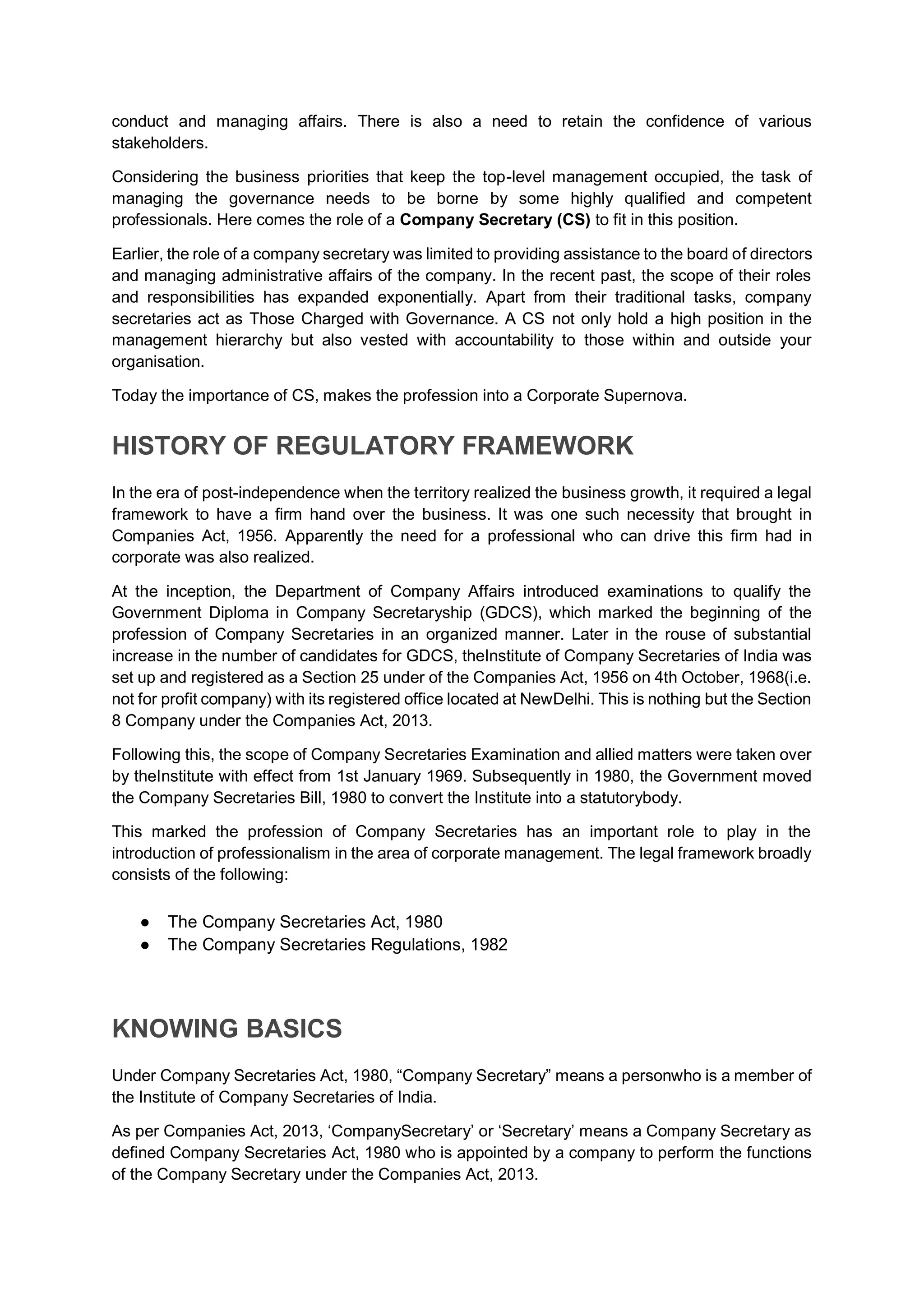 Legal framework governing company secretaries | PDF