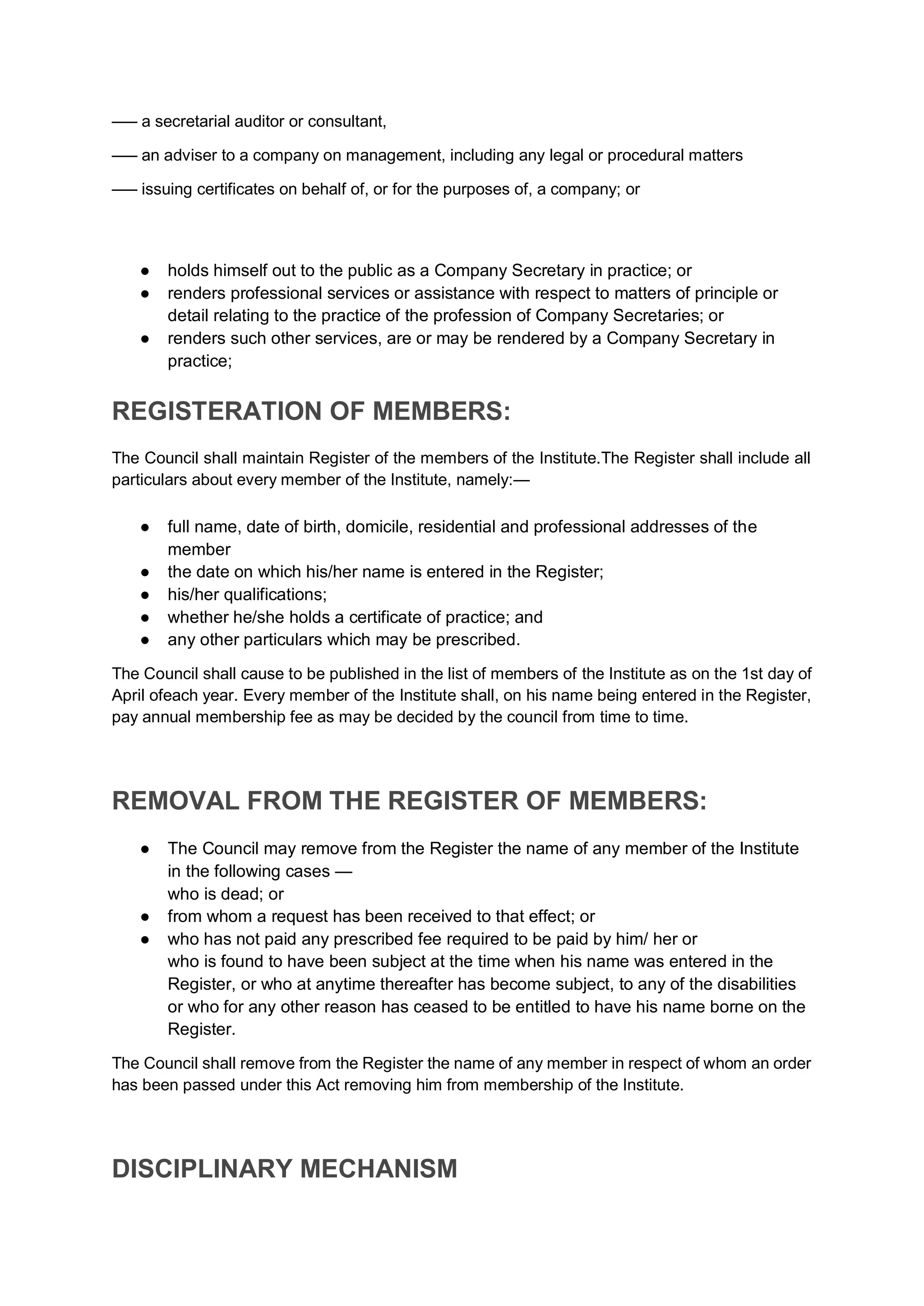 Legal framework governing company secretaries | PDF