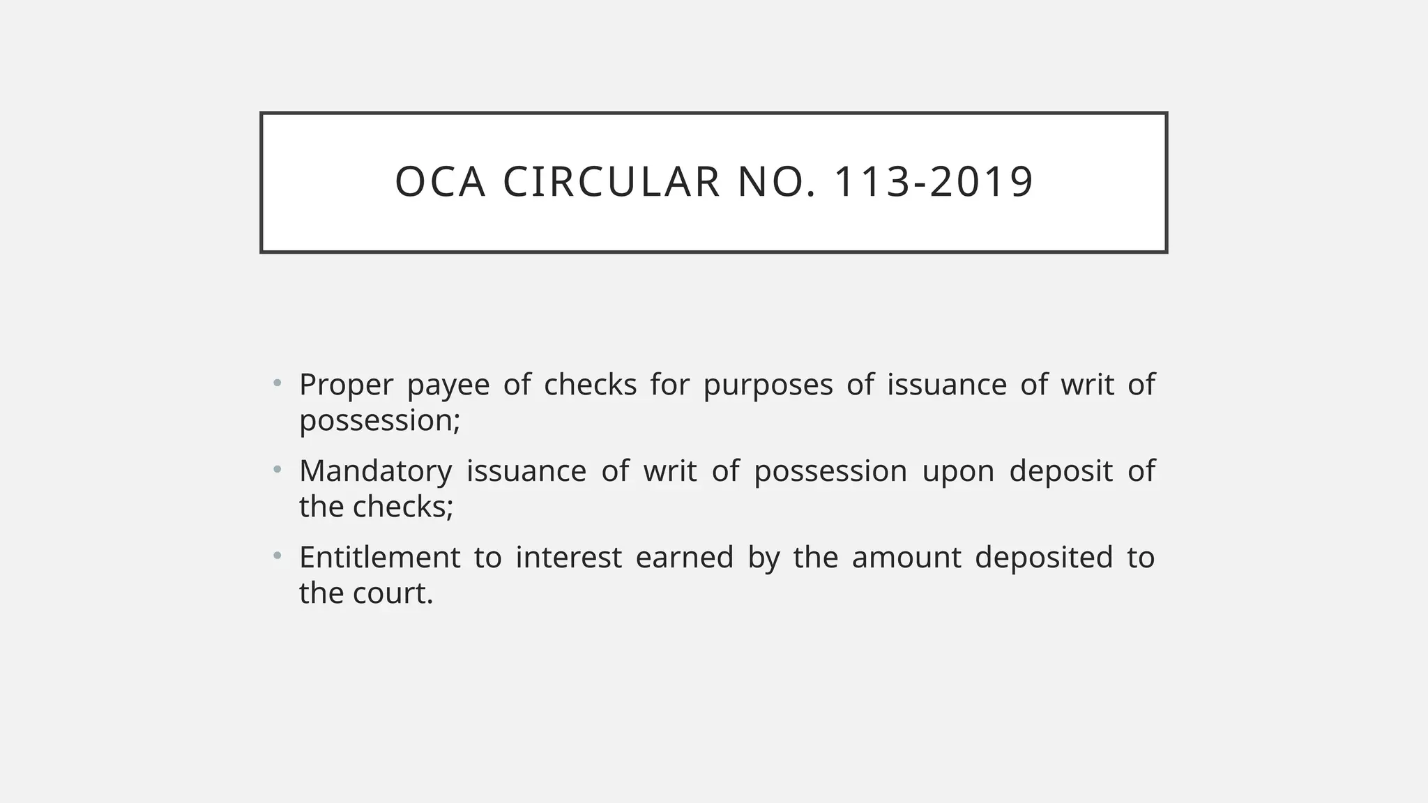 LEGAL FRAMEWORKS - OCA CIRCULARS. PHILS. | PPTX