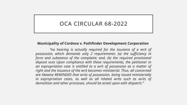 LEGAL FRAMEWORKS - OCA CIRCULARS. PHILS. | PPT | Free Download