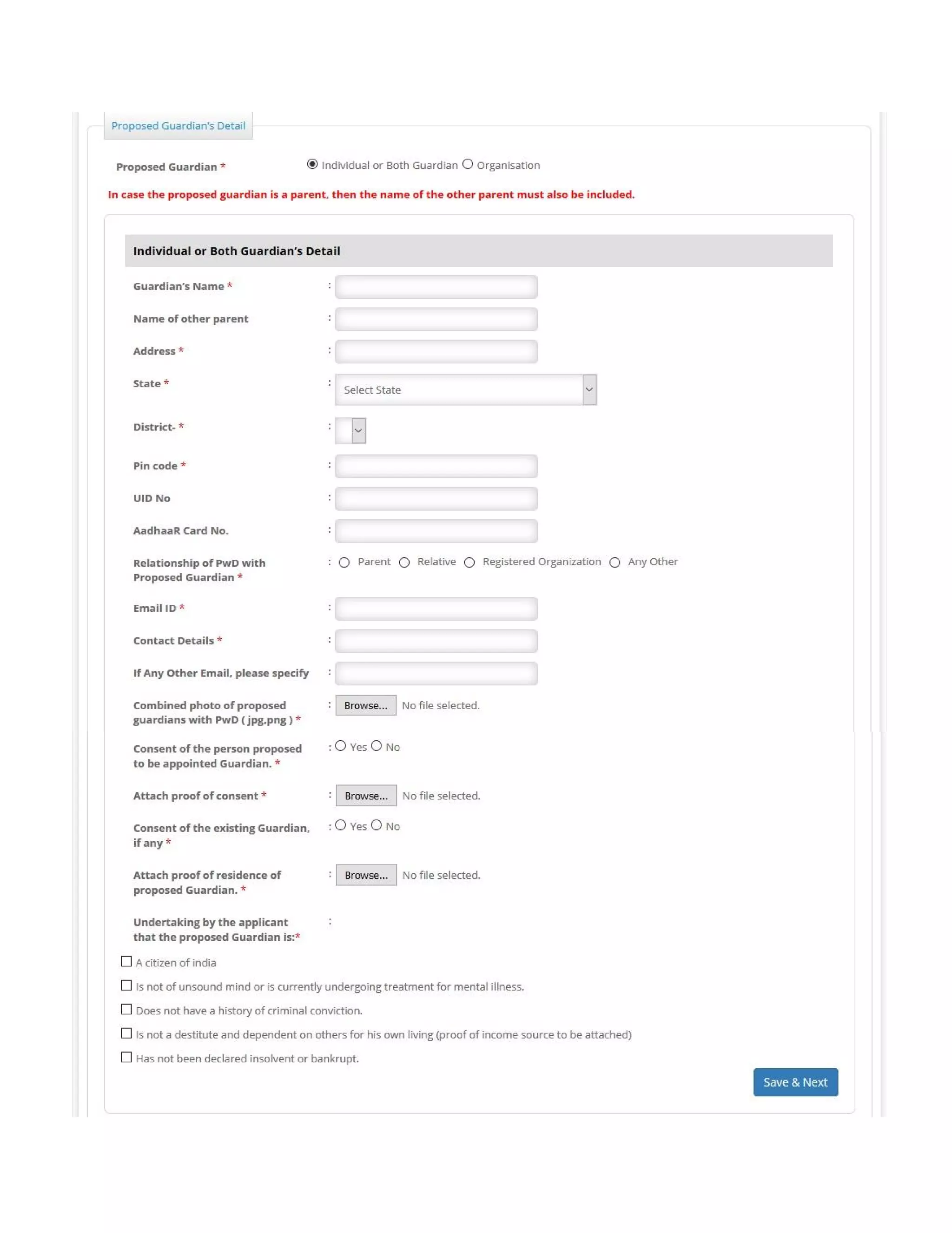 Legal guardian application form | PDF