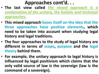 Legal History and Tradition Lecture Notes | PPTX