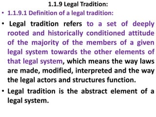 Legal History and Tradition Lecture Notes | PPTX