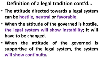Legal History and Tradition Lecture Notes | PPTX