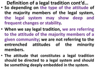Legal History and Tradition Lecture Notes | PPTX