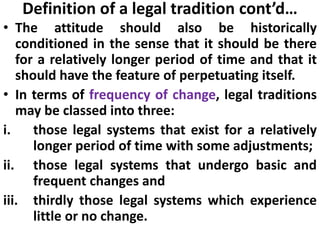 Legal History and Tradition Lecture Notes | PPTX