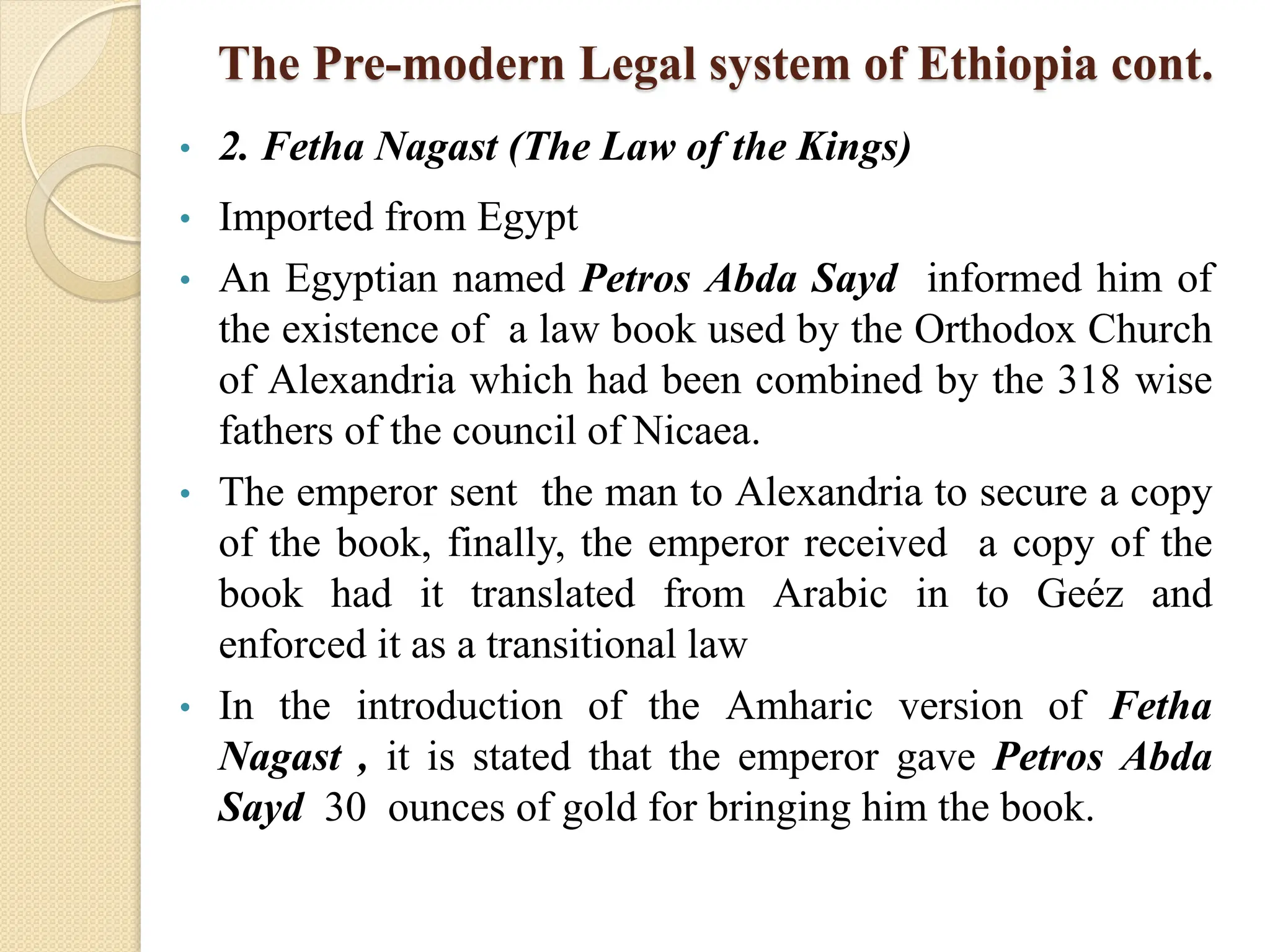 Legal History and customary law in Ethiopia | PDF