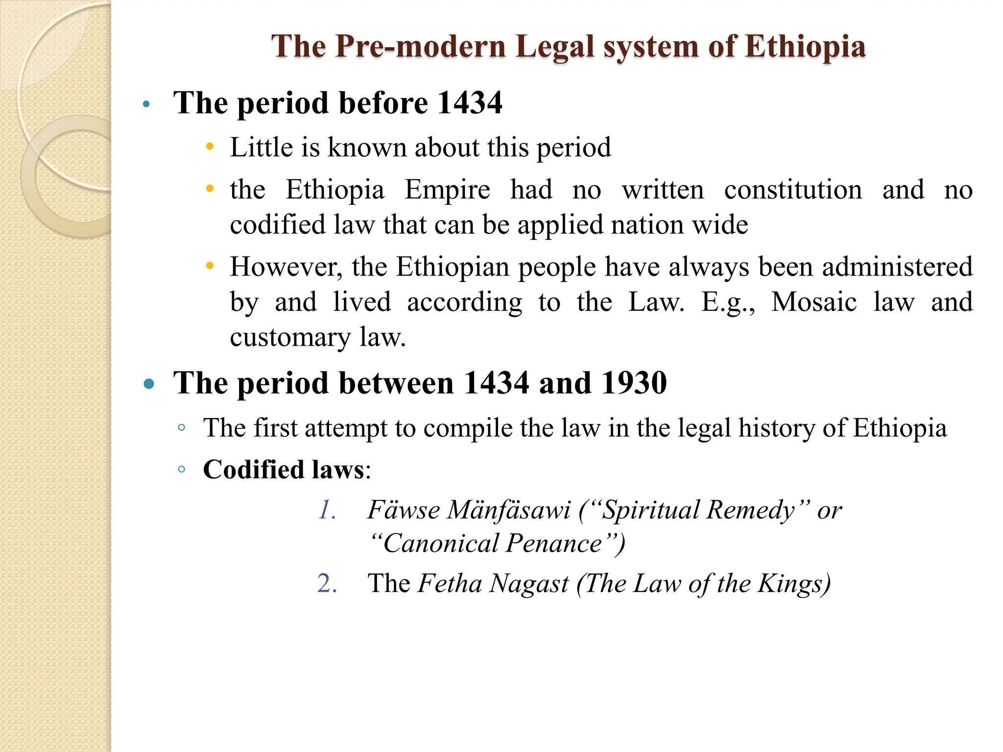Legal History and customary law in Ethiopia | PDF