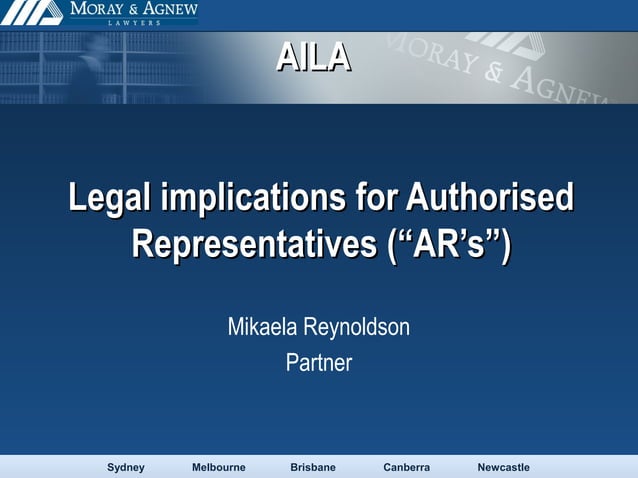 Legal implications for authorised representatives | PPT