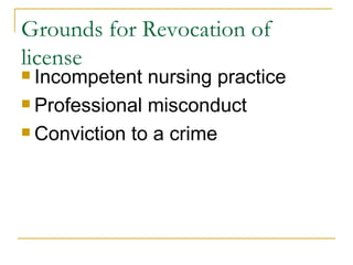 Legal Implications In Nursing Practice | PPT