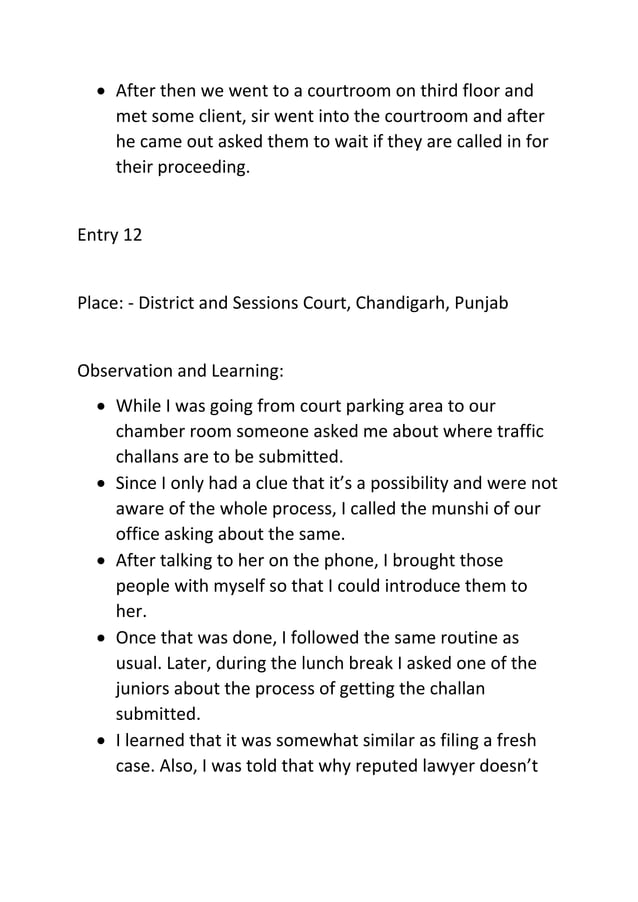 Legal Internship Diary Simple Copy Rumant Sharma.docx | Crime & Harmful ...