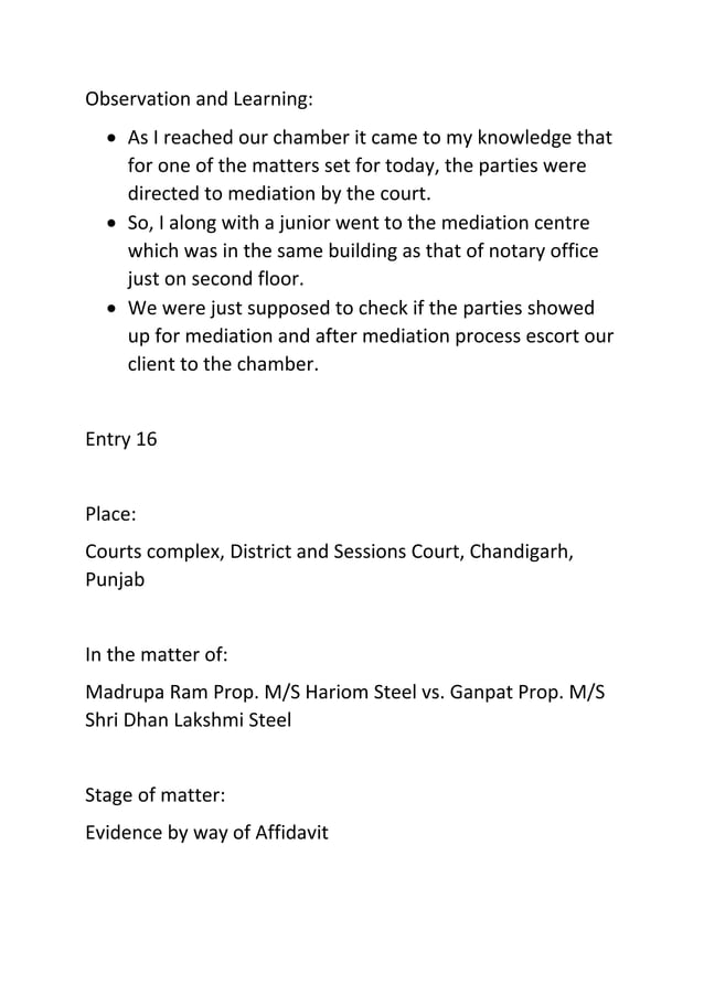 Legal Internship Diary Simple Copy Rumant Sharma.docx | Crime & Harmful ...