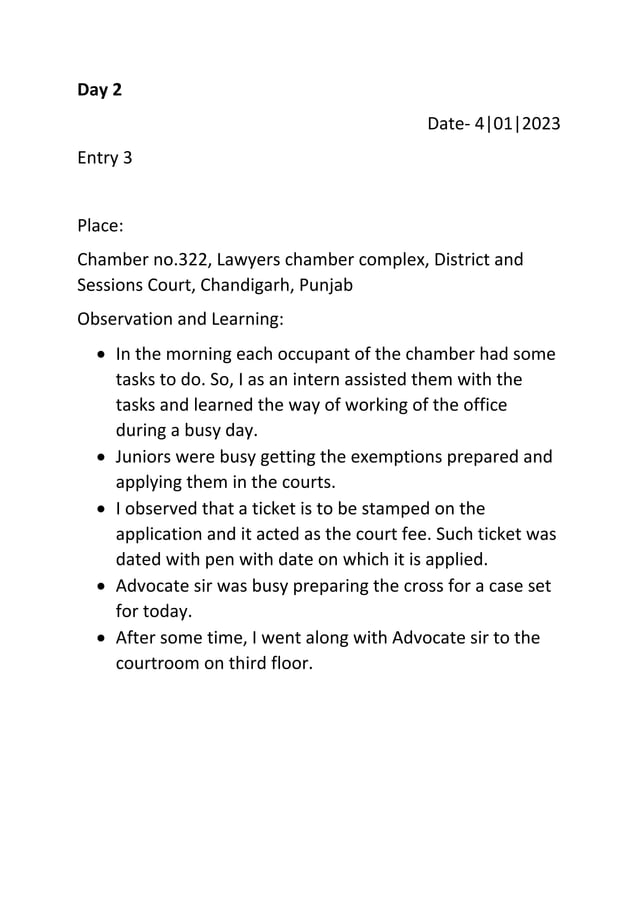 Legal Internship Diary Simple Copy Rumant Sharma.docx | Crime & Harmful ...