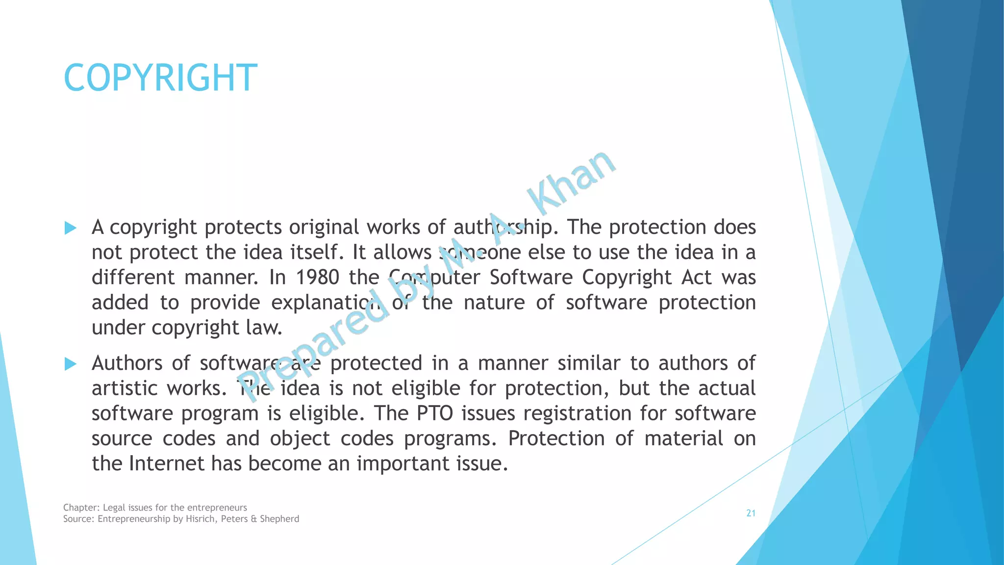 Legal issues for the entrepreneurs | PPTX