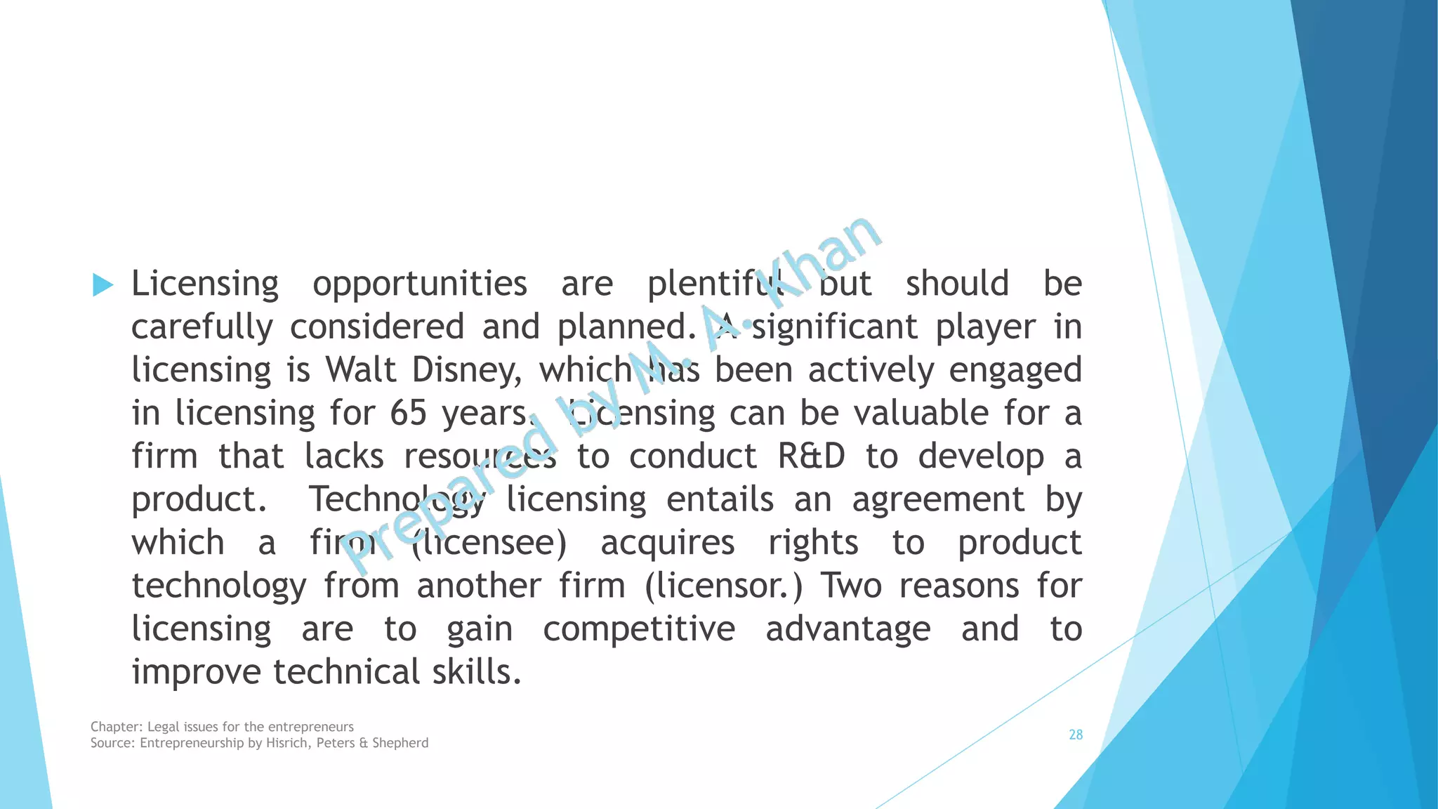 Legal issues for the entrepreneurs | PPTX