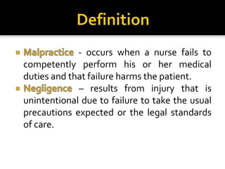 Legal issues in nursing | PPT