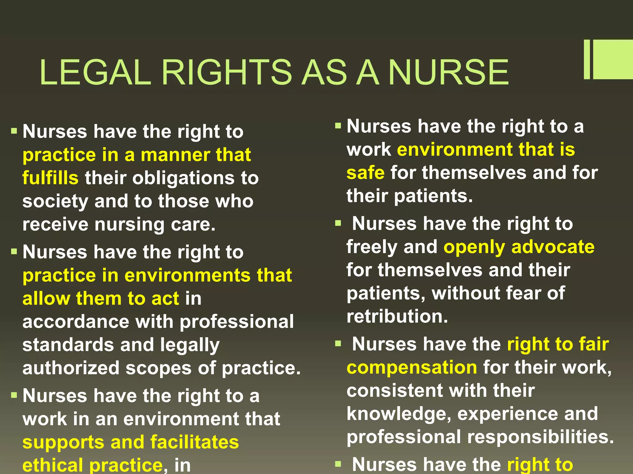 Legal issues in nursing | PPTX