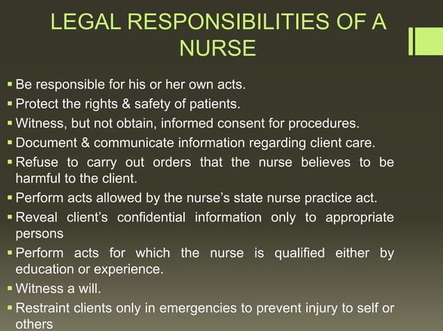 Legal issues in nursing | PPTX
