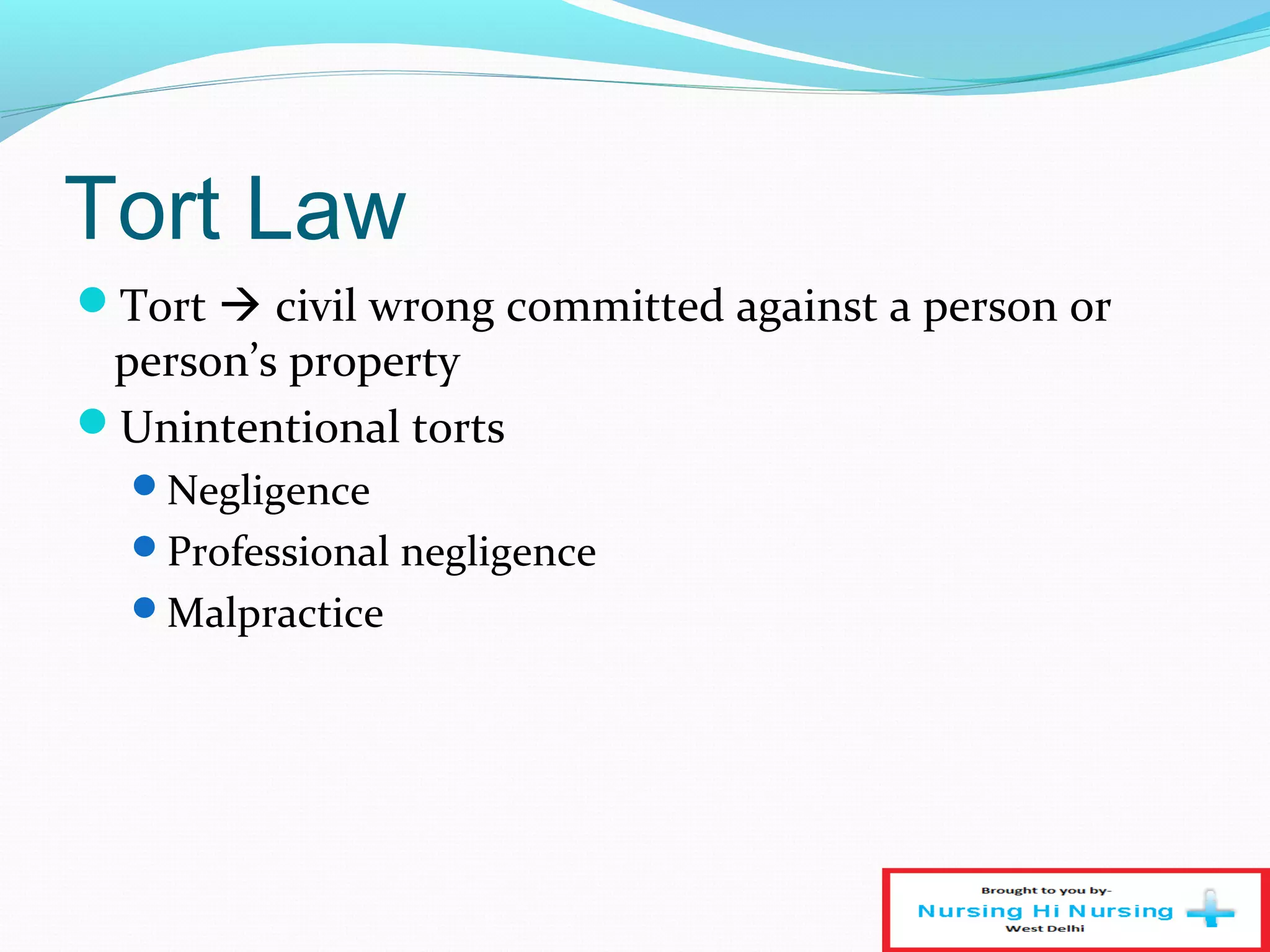 Legal issues in nursing practice | PPT