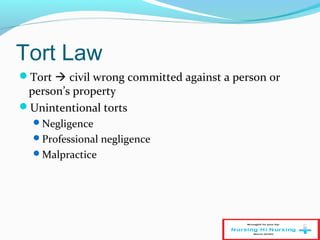 Legal issues in nursing practice | PPT