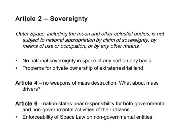 Legal Issues In Space Settlement