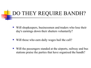 Legality of bandh | PPT