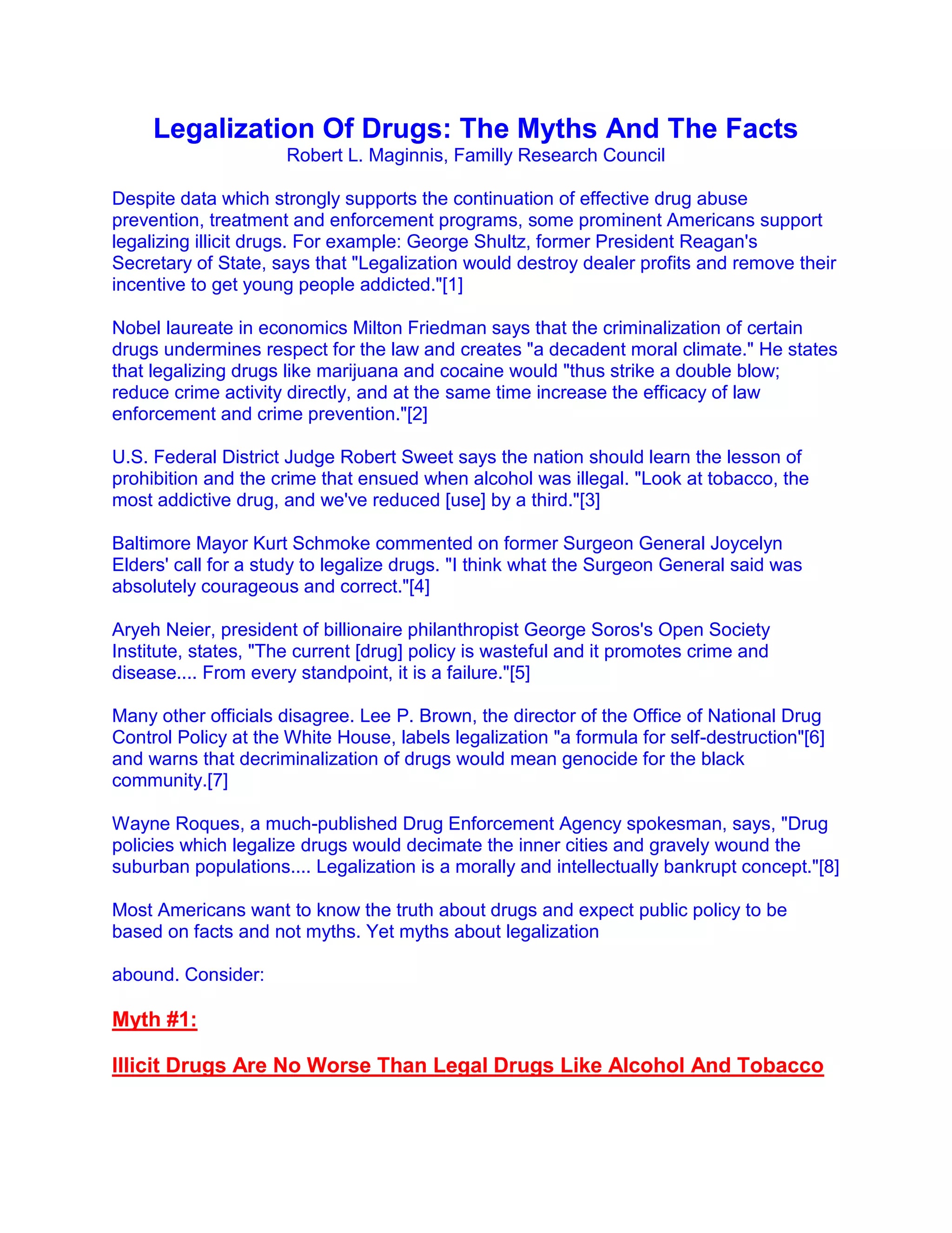 Legalization of drugs | DOCX