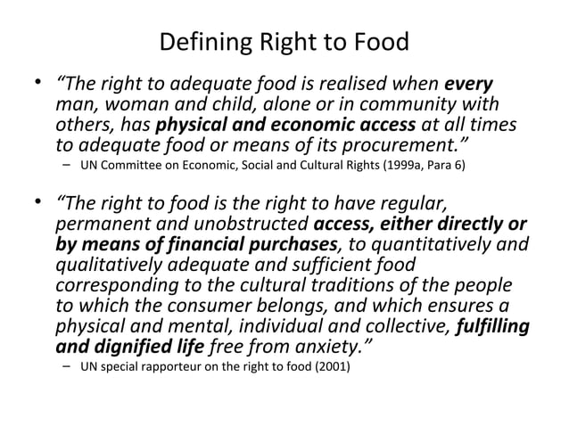 Legal Justification of Right to Food in India | PPT