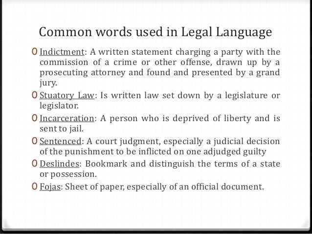 Legal language
