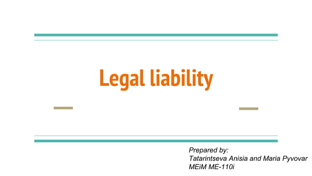 Legal liability | PPTX | Law