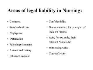 Legal Liability in Nursing & Healthcare Practice | PDF
