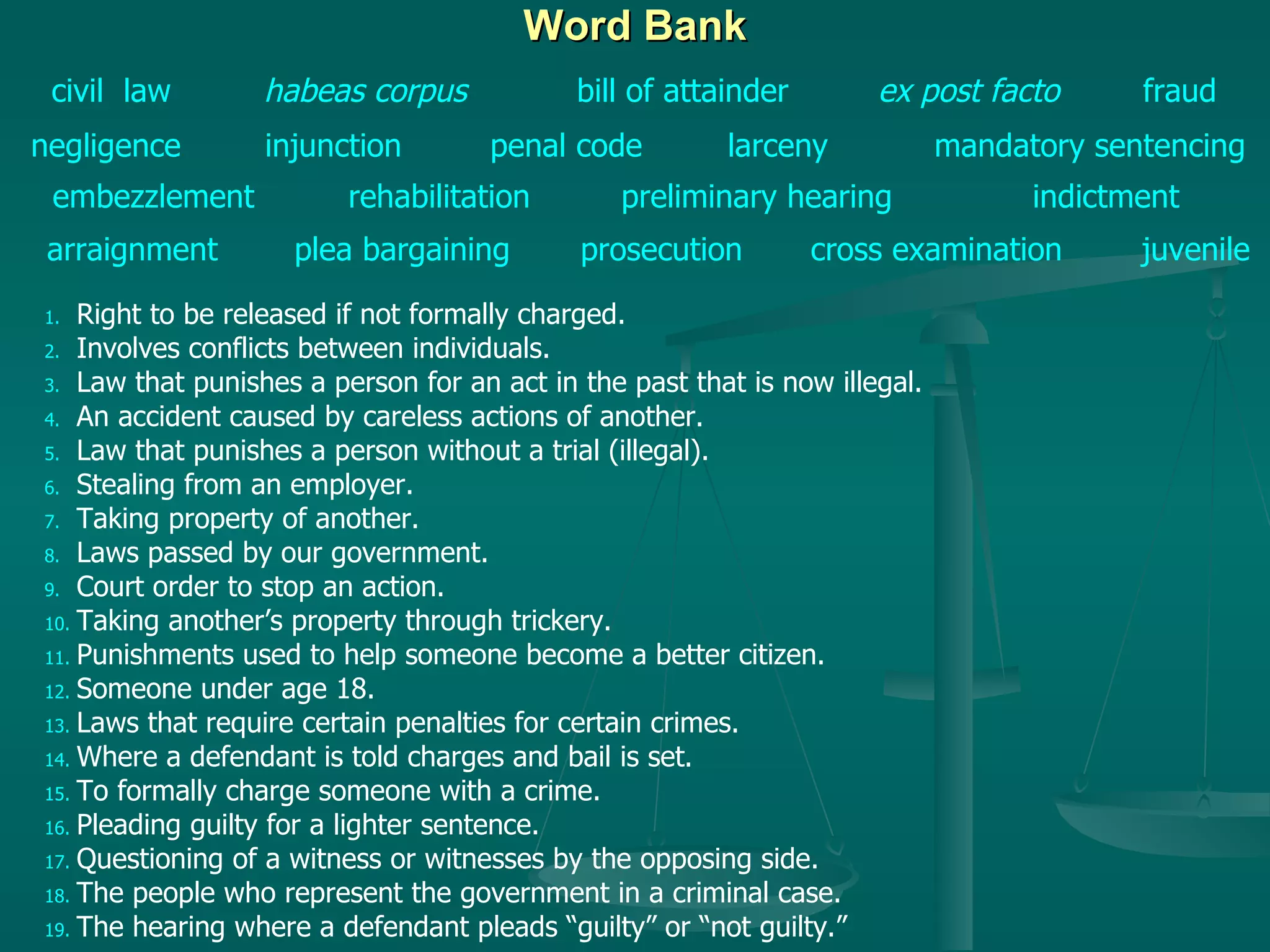Legal Lingo/Mock Trial | PPT