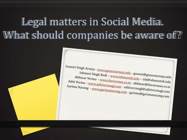 Legal matters in social media | PPT
