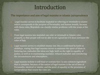 Legal maxims application of al umur bi maqasidiha in islamic family law ...