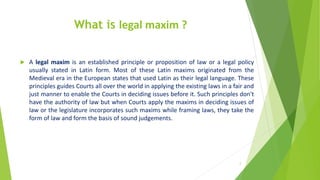 Legal maxims in India | PPTX