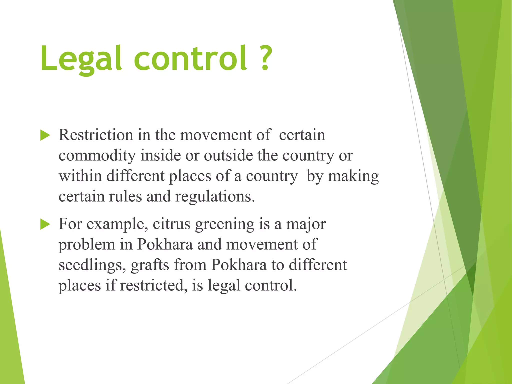 Legal measures of insect pest management for slideshare | PPTX