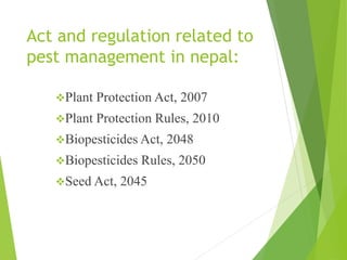 Legal measures of insect pest management for slideshare | PPTX