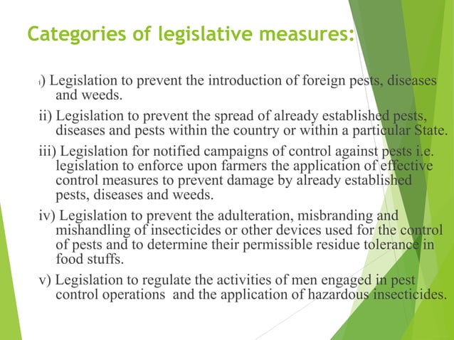 Legal measures of insect pest management for slideshare | PPT