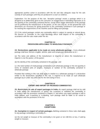 Legal metrologypackagedcommoditiesrules,2011 | PDF