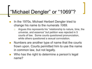 On Legal Name Changes | PPTX | Divorce | Family and Relationships