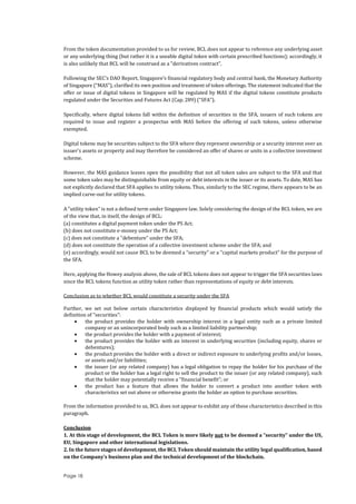 Legal Opinion BCL Token | PDF