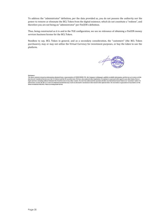 Legal Opinion BCL Token | PDF